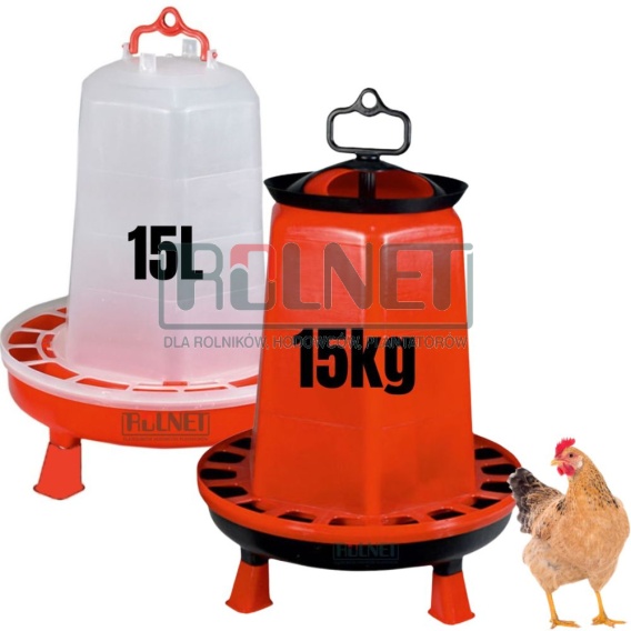 Poidło dla kur 15L + Karmidło dla kur 15kg | Rolnet